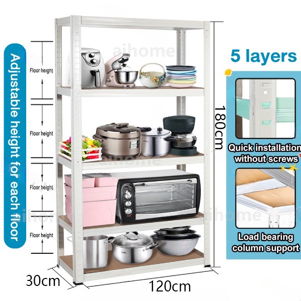 5 Tier Rack Boltless Rack-Home Storage Warehouse Store Room Office File ...