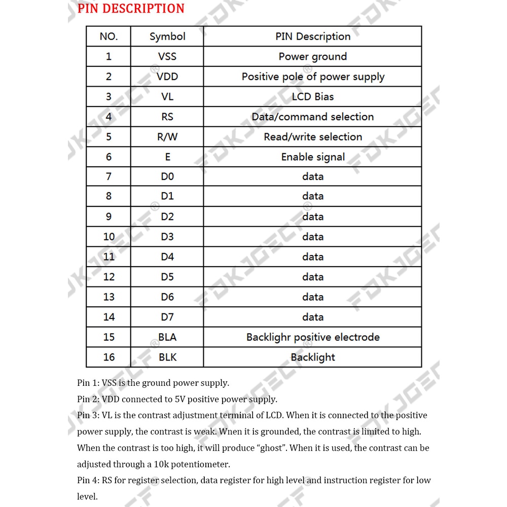 LCD1602 5V 1602 module Blue/Green screen 16x2 Character LCD Display ...