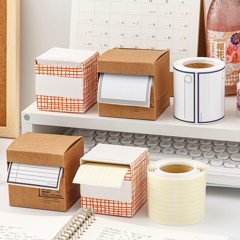 250 Sheets Portable Pull-out Boxed Sticky Notes School Office Tearable ...