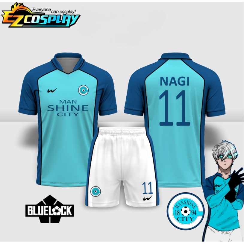 Baju Kaos Jersey Anime Blue Lock Nagi Seishiro Man Shine City Team ...
