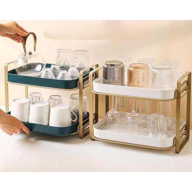 SH HOME 2 Tier Rak longkang Sayuran Buah Cawan Rak Penyimpan/Tray Botol ...
