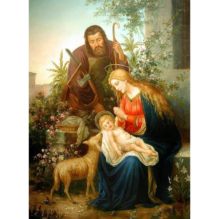 Holy Family Portrait Poster a Print Virgin Mary St Joseph Picture Image ...