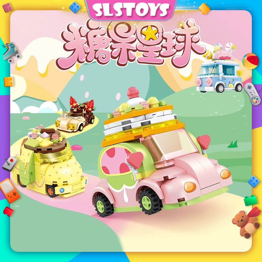 [4 IN 1] Sembo Block Car Van Vehicles Strawberry Matcha Sundae Ice ...
