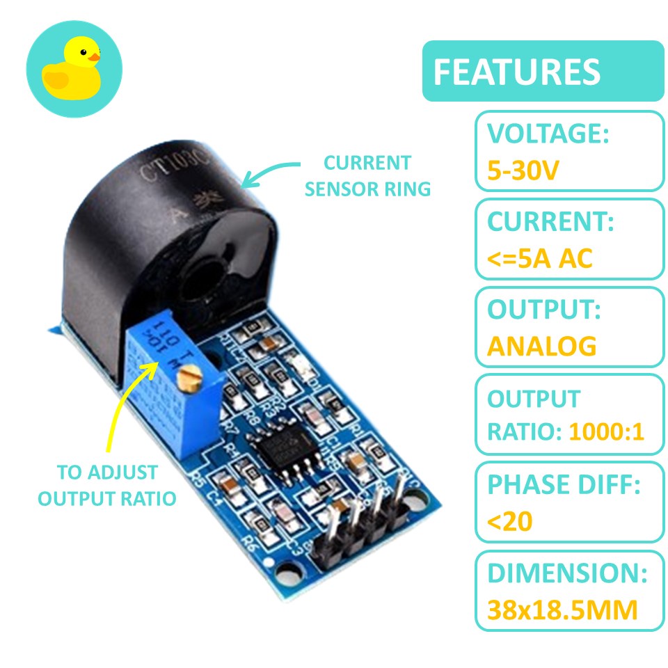 5A Single Phase AC Current Clamp Sensor Module | Shopee Malaysia