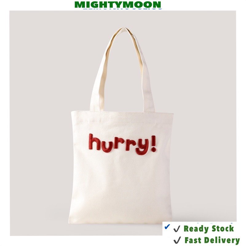 Ready Stock Hurry Women Mini Tote Bag Grocery Bag Canvas Bag Lunch Box ...