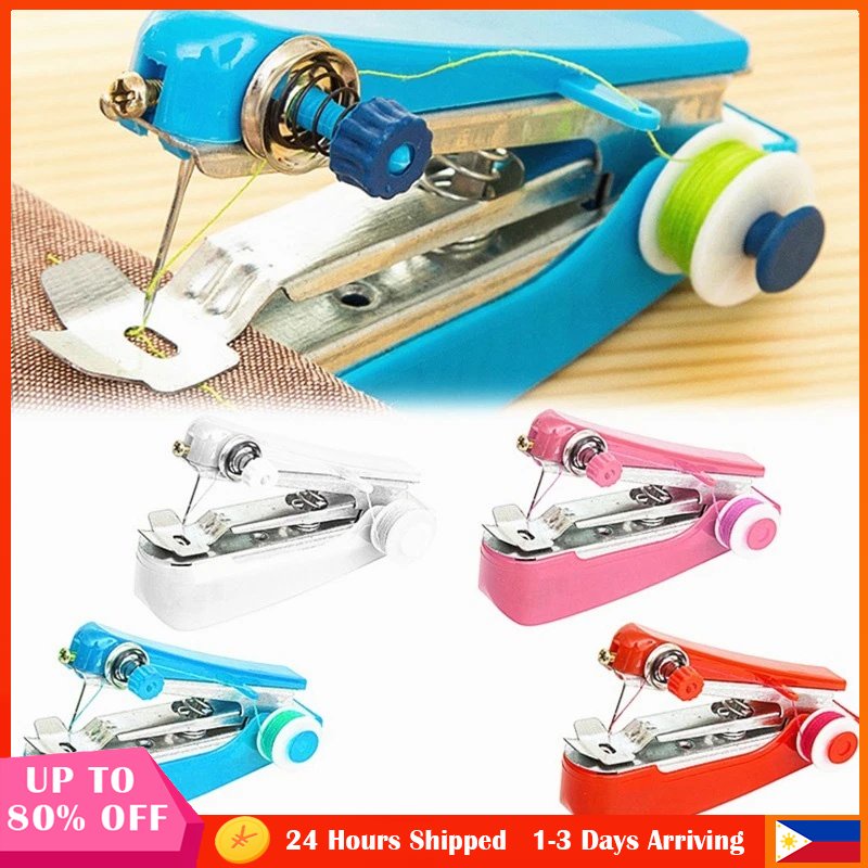Mini Manual Sewing Machine Handheld Sewing Needlework Set Portable ...