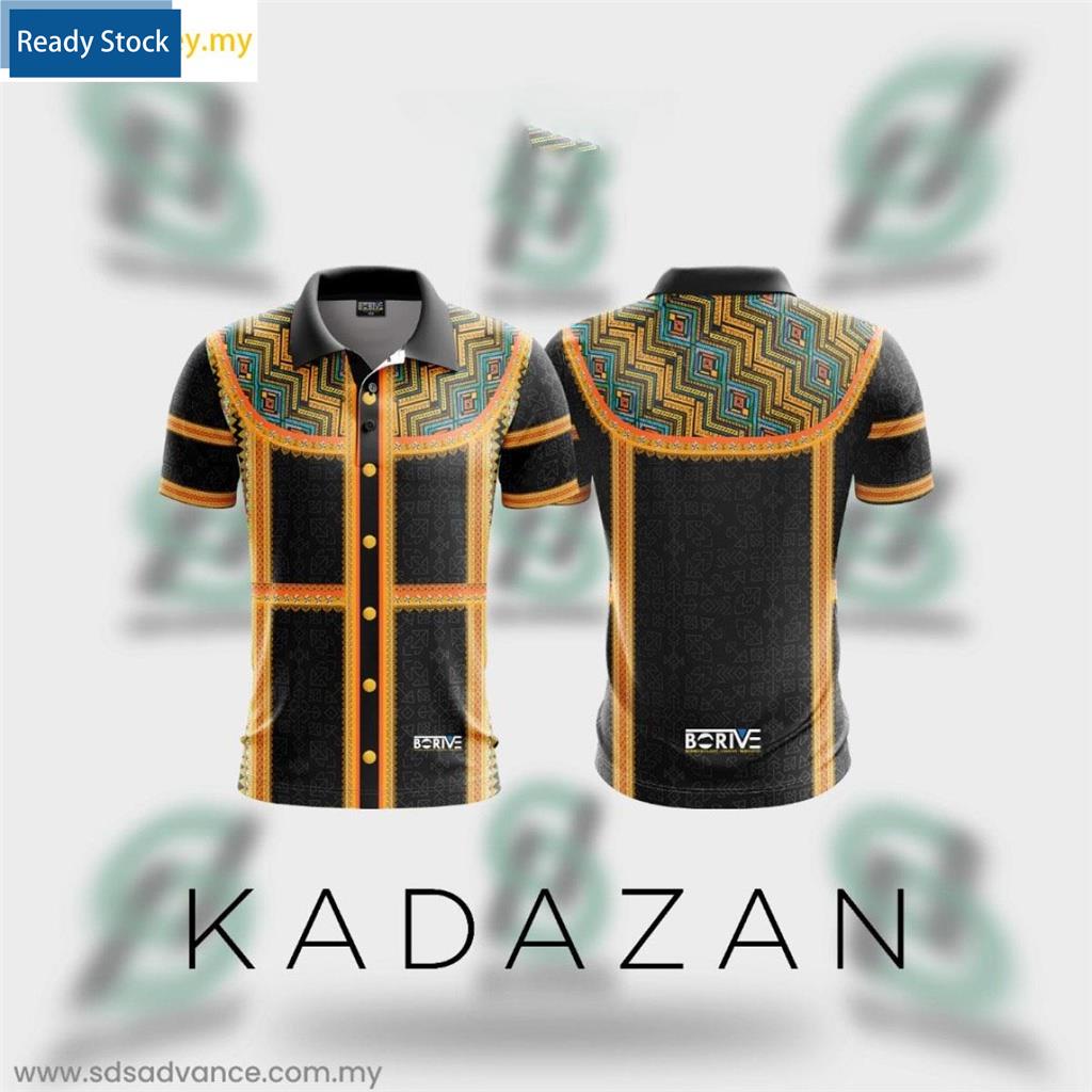 T-shirt KDMR Premium Edition (Dusun Labuk) Jersey Corak Etnik Berkolar ...