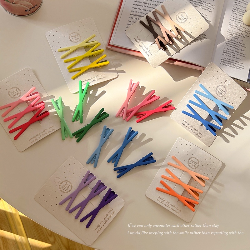 Candy Colored Hairpin Cross Hairpin Korean Style Cute Girl Banger ...