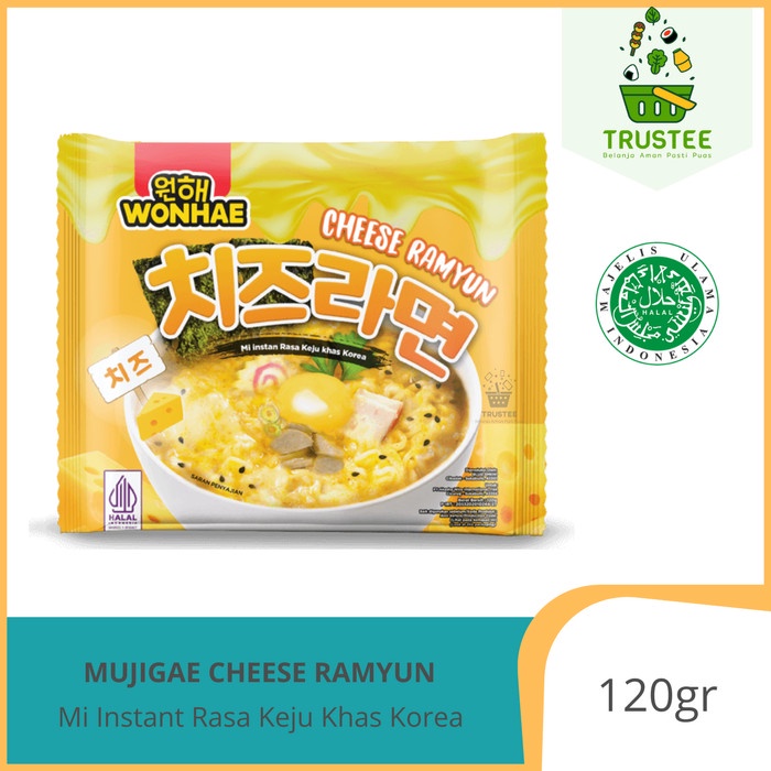 Mujigae Wonhae Cheese Ramyun/Instant Noodles Halal Cheese Flavor 120gr ...