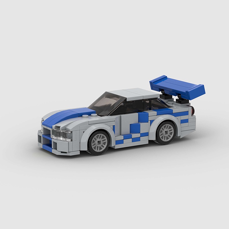 MOC NISSAN Skyline GTR R34 Super Sports Cars Building Blocks Bricks ...
