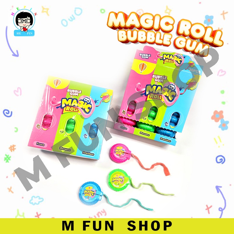 *Halal* Tape Bubble 30pcs Magic Roll / Roller Mixed Fruit Bubble Gum ...