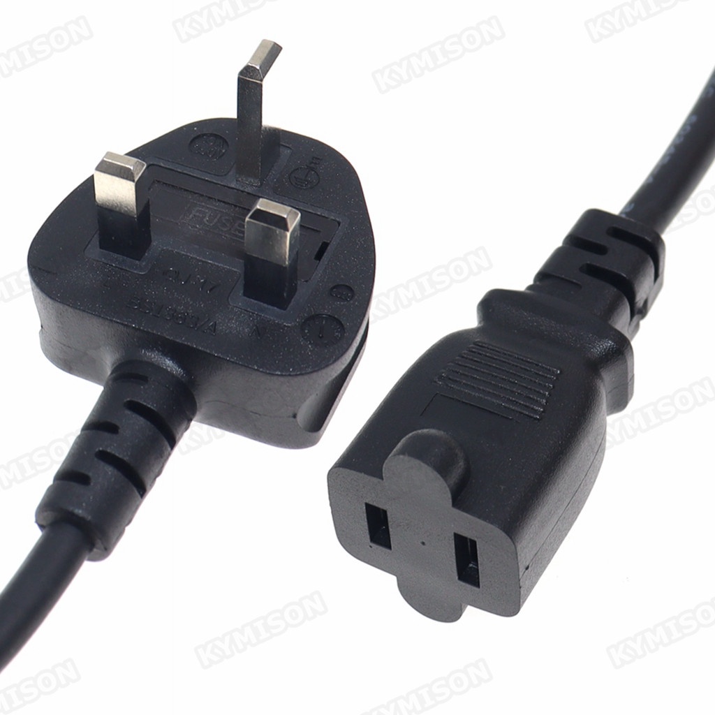 UK BS1363 3 Pin Male Plug to USA Female Power Adapter Cable, Singapore ...