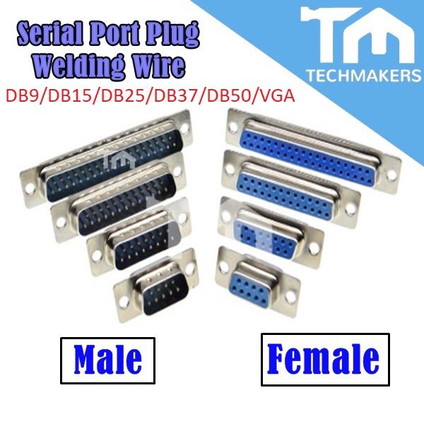 1pc of VGA(3Row)/ DB9/ DB15(2Row)/ DB25/ DB37/ DB50 Serial Port Socket Male/Female Connector ...
