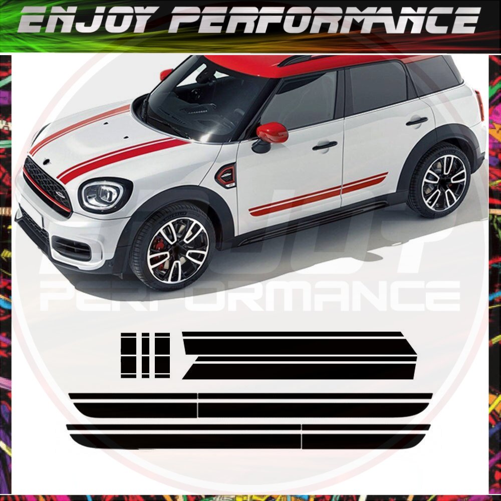 Door Side Stripes Sticker Hood Engine Cover Bonnet Band Roof Rear Body ...