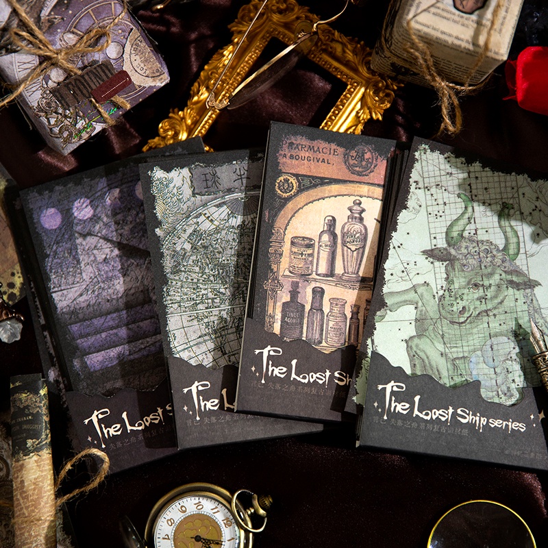 Journamm 40pcs/pack Vintage Scrapbook Paper Light Paper for Junk ...