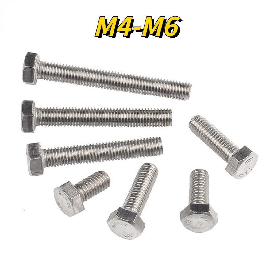 [XJK] Sus304 External Hexagon Bolt Extension Screw M4/M5/M6 Stainless Steel External Hexagon ...