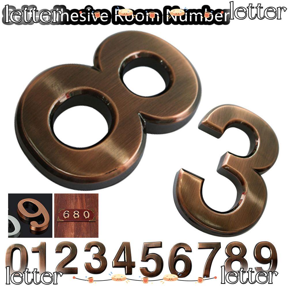LETTER 1 PC 3D Digits Sticker Waterproof Address Sign Room Number ...