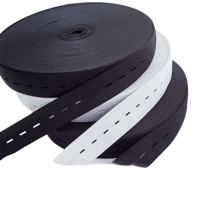 1meter Elastic Cord with Buttonholes Black and White, Colored ...