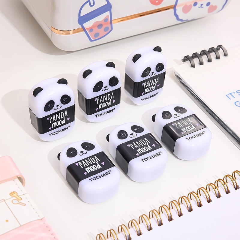 Creative Cartoon Panda Eraser Multifunction 2-in-1 Pencil Sharpener ...