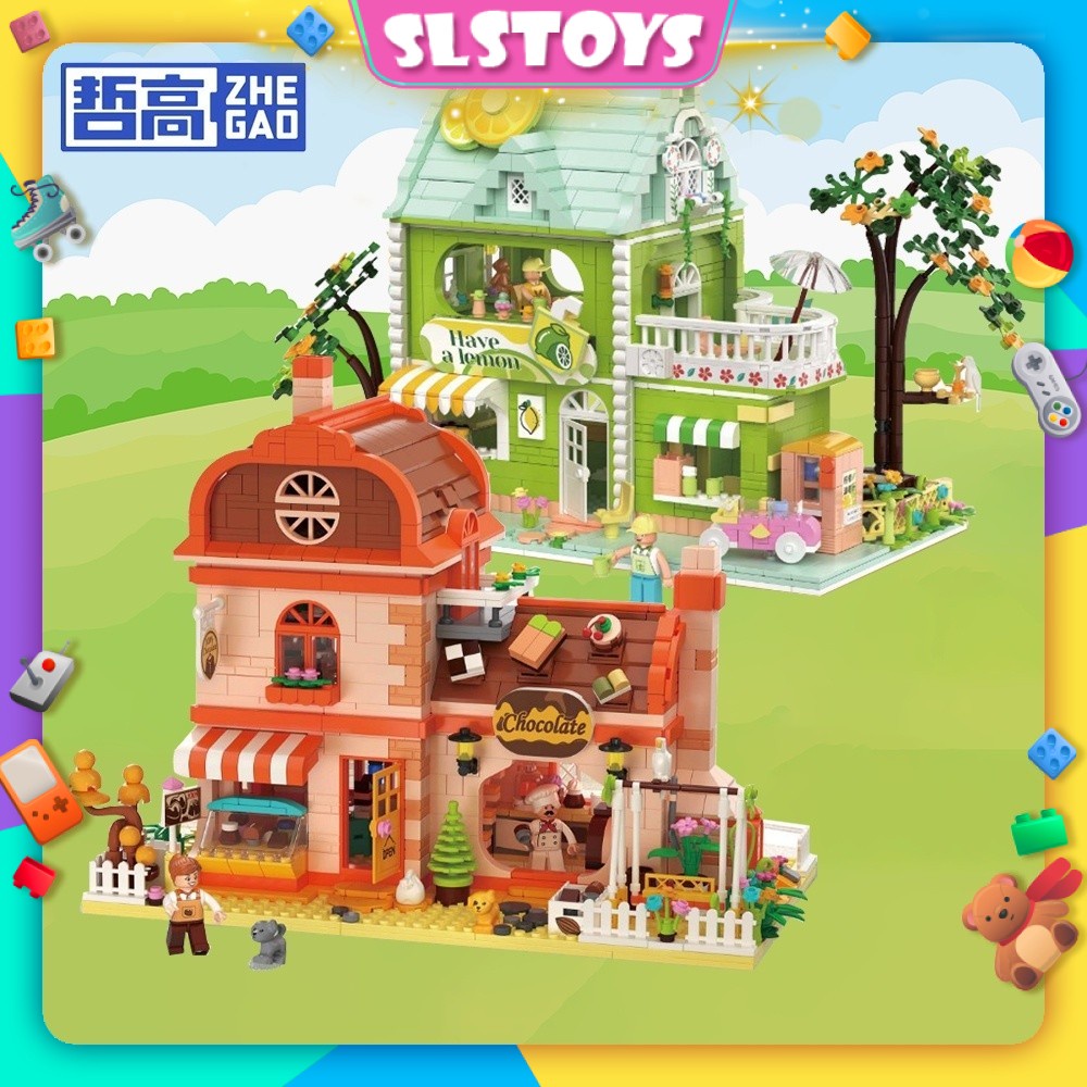 Zhe Gao Block Lime Tea Shop Chocolate Workshop Factory Building Bricks ...