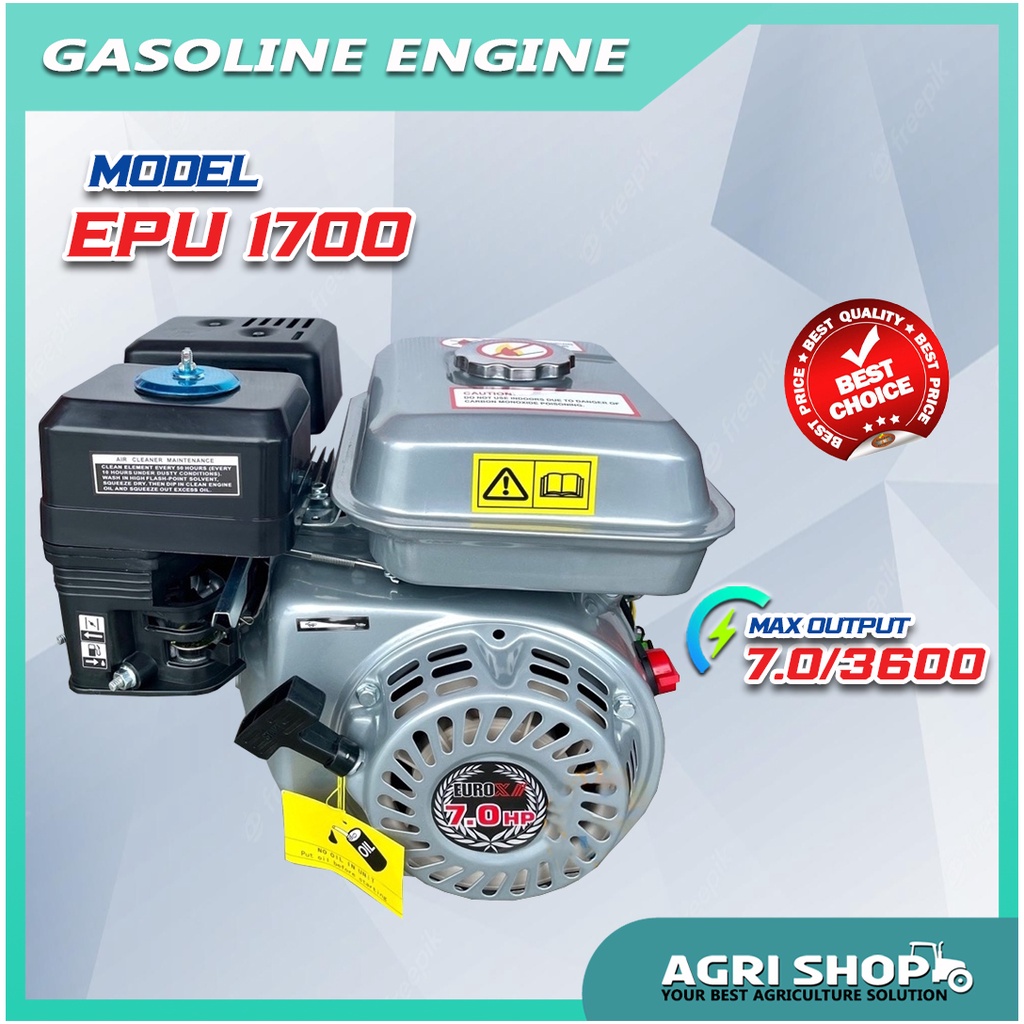 Agrishop Euro 7 HP EPU Series Gasoline Engine EPY 1700 Heavy Duty ...