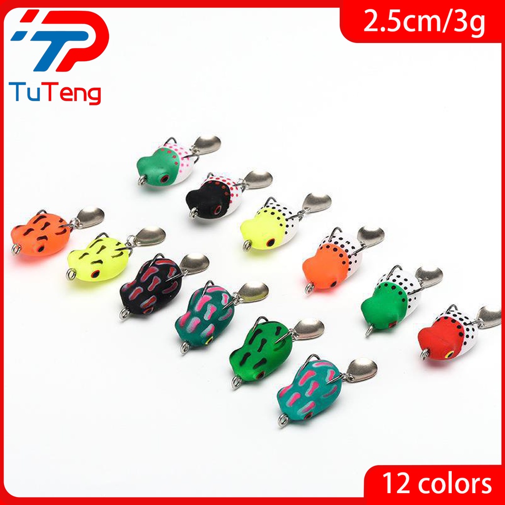 TuTeng 2.5cm/3g Mini Soft Frog Lure Double Hooks Top Water Ray Frog ...