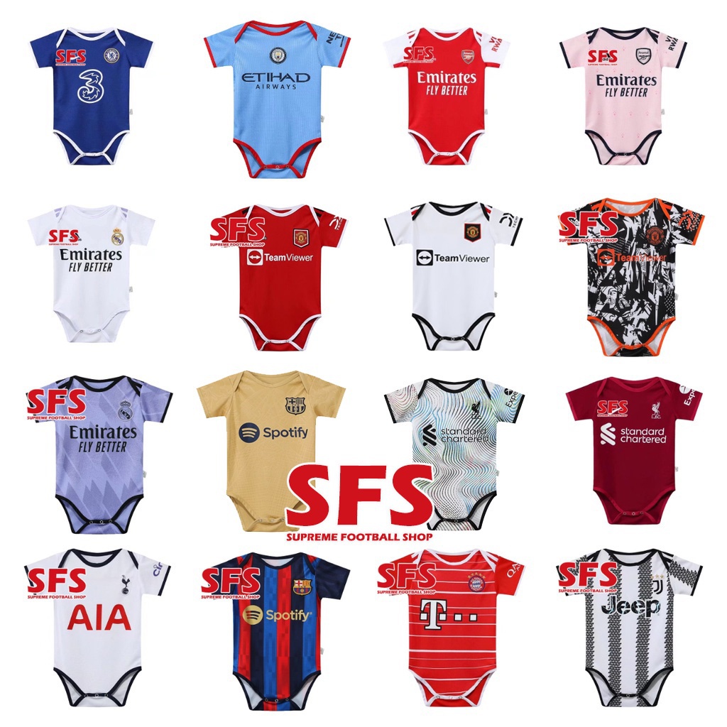 [SFS] Top Quilty 22-23 Newborn Baby Jersey Romper Infant Soccer ...