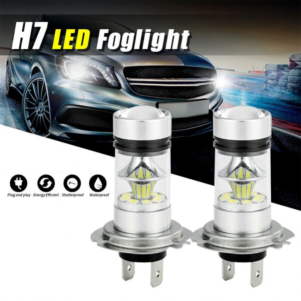 2PCS H7 LED-Headlight Conversion Kit Bulbs High Low-Beam 100W 6000K ...