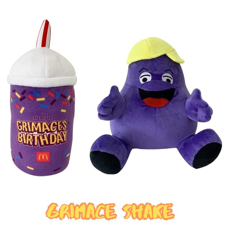 Grimace shake Yellow Hat Purple Grimace Milkshake Killer Monster Doll ...