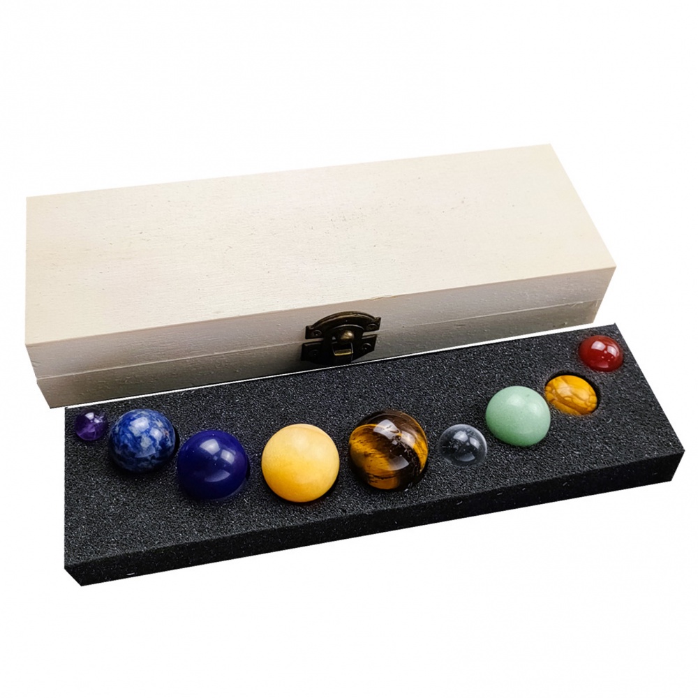 9 Planets Solar System Desk Decor Natural crystal gemstones Planets ...