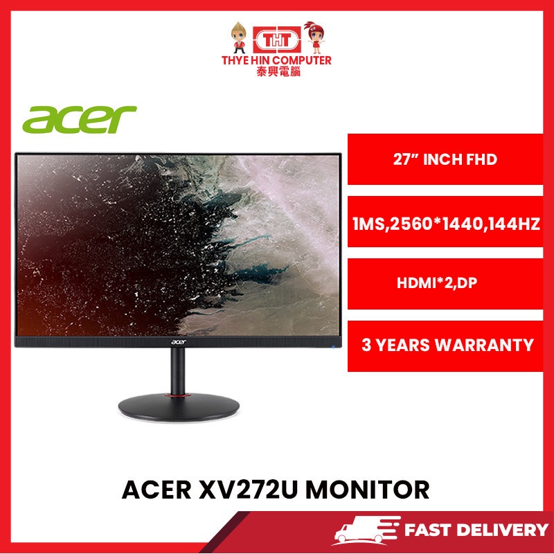 ACER-XV272U-PBMIPRZX,2560*1440 144HZ VISION CARE 27" MONITOR 3YRS , HDR ...