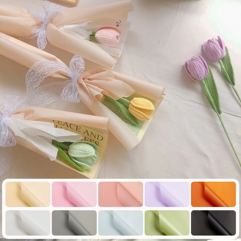 Solid Color Flowers Wrapping Paper Waterproof Bouquet Wrapping Paper ...