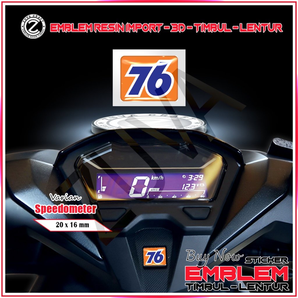 Honda LOGO SPIDOMETER EMBLEM 76 embossed STICKERS MOTORCYCLE ...