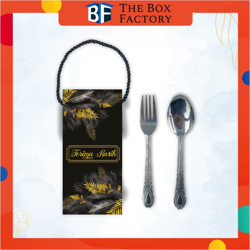 1SET PROMOSI Sudu Garpu Kotak Doorgift Sudu Garfu Set Goodies Box ...