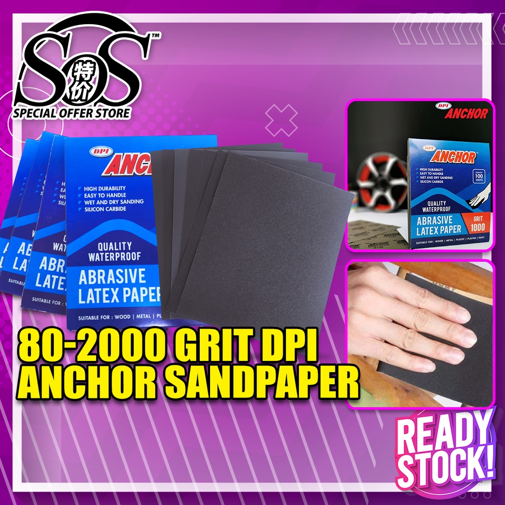 【80-2000 Grit】Sandpaper Waterproof Wet Dry Abrasive Sandpaper Kertas ...