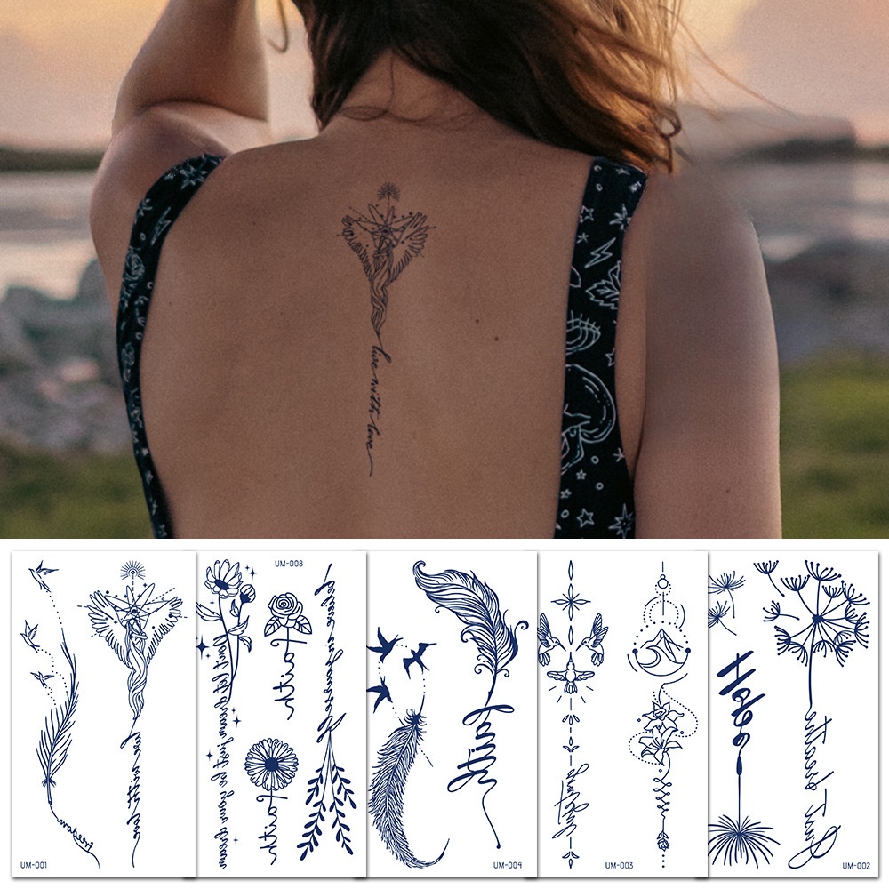Herbal Magic Tattoo Stickers Plant Semi-permanent Waterproof Back ...