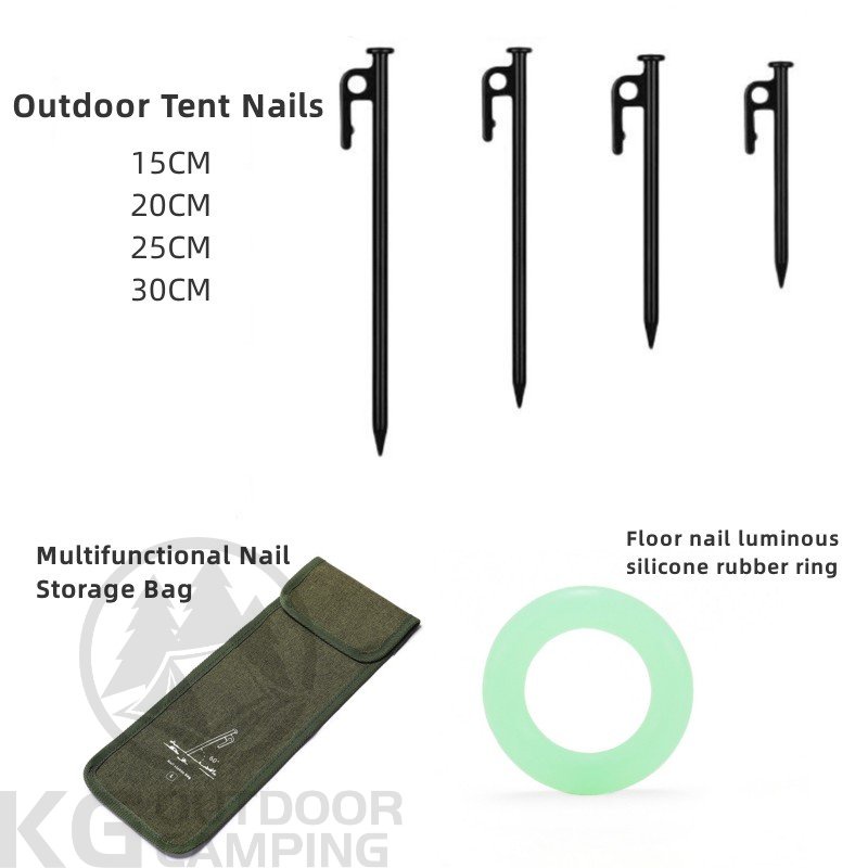 Outdoor Bolded 15-30cm Tent Ground Nail Black Steel Nail Camping ...
