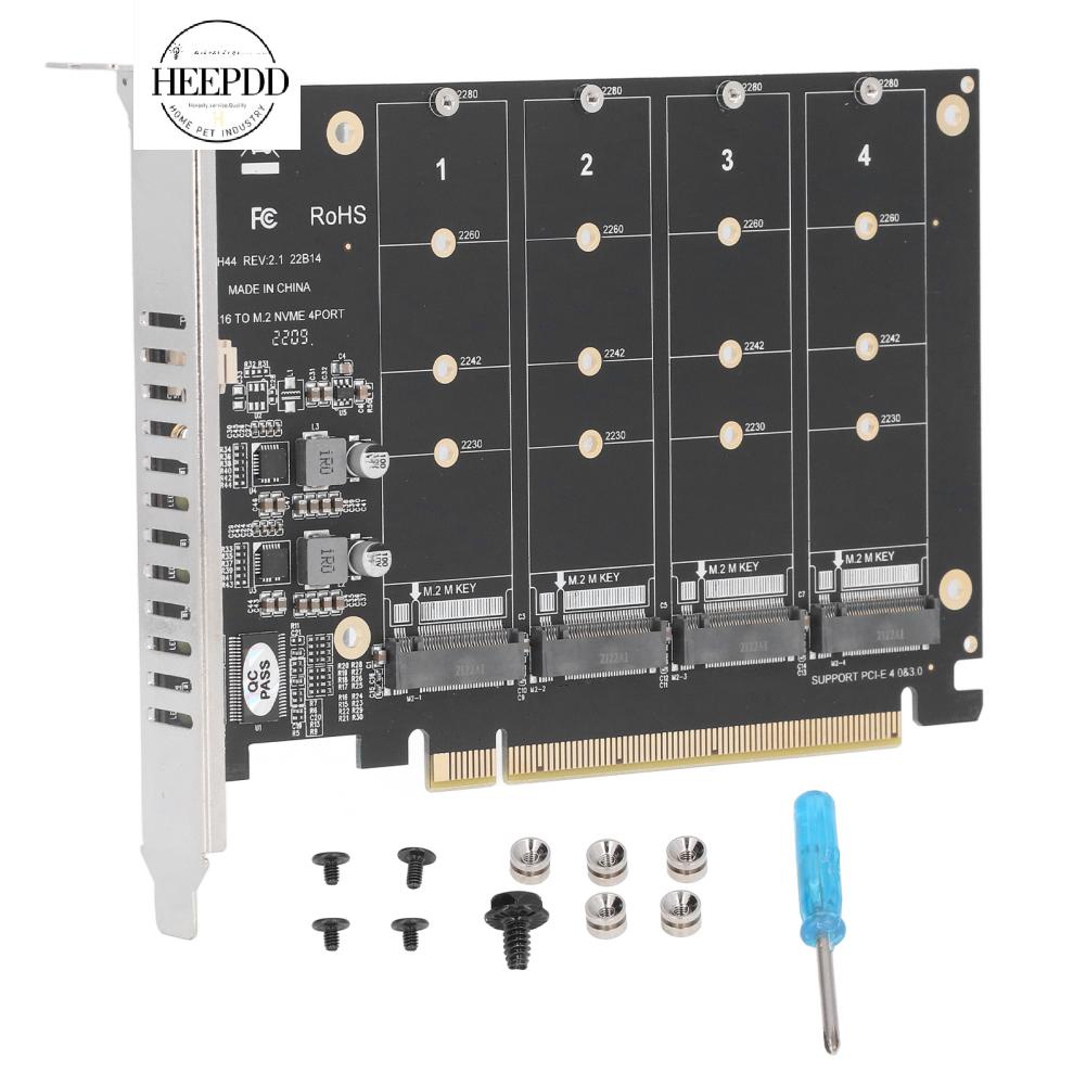 HEEPDD M.2 NVME SSD to PCIE X16 Adapter 4x32Gbps (m Key) PCIe 3.0 x 4 ...