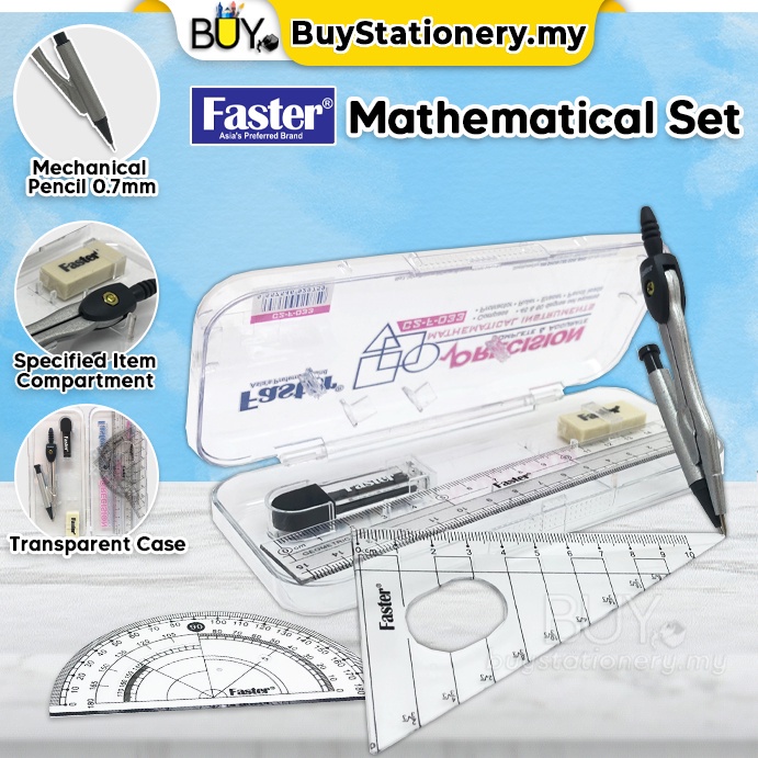 Faster Mathematical Geometry Instrument Mechanical Pencil Set C2F033 ...