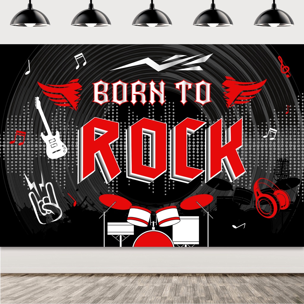 JOYMEMO Born to Rock Backdrop 1950's Rock and Roll Birthday Party ...
