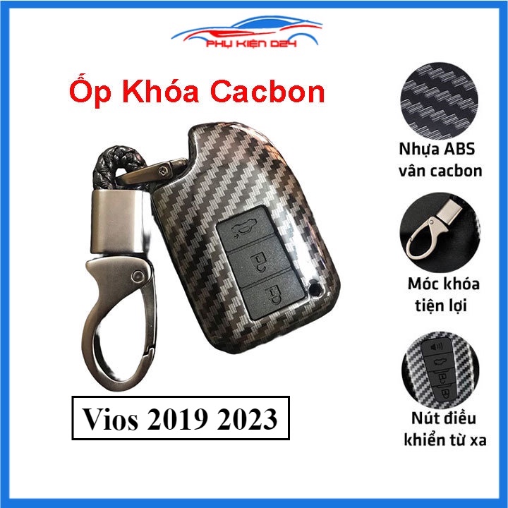 Vios 2019-2020-2021-2022-2023 Carbon Plastic Key Cover With Stainless ...