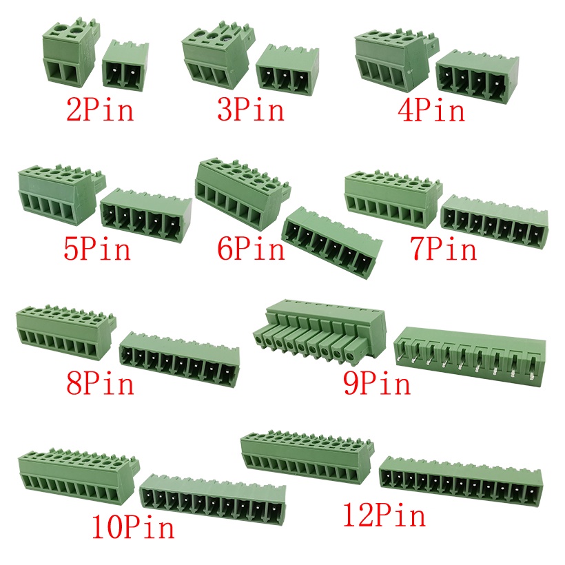 5/10 Pairs 15EDG 3.81mm KF2EDG PCB Screw Terminal Block Connector Plug ...