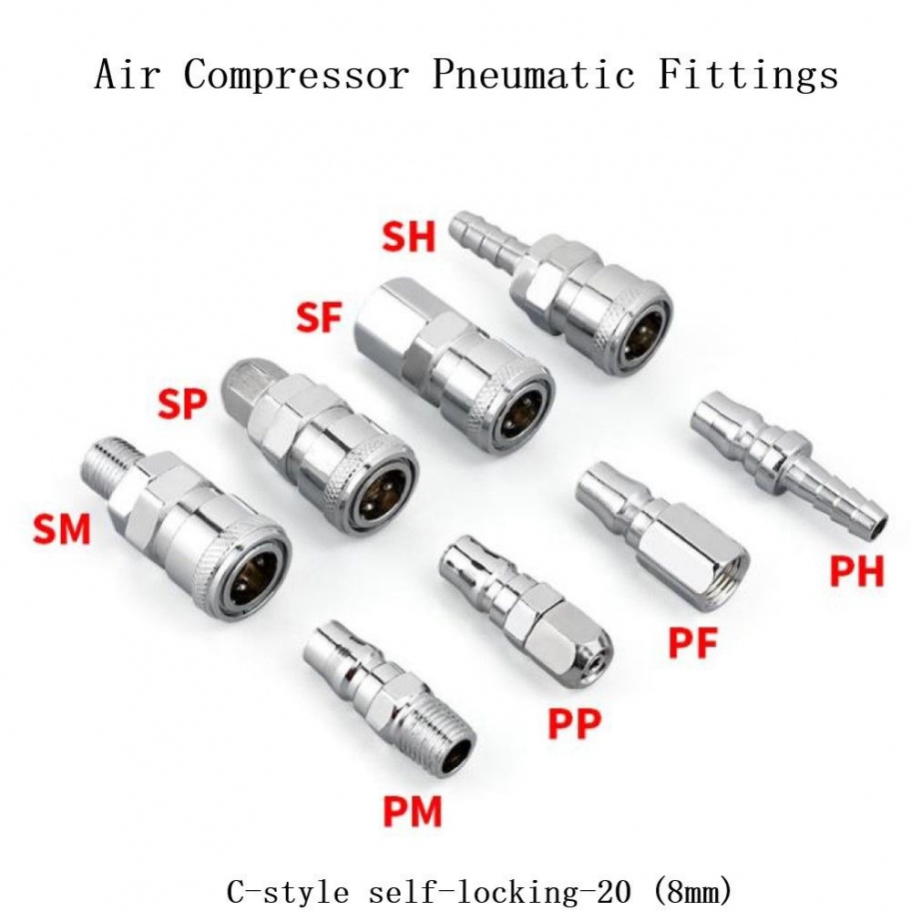 Pneumatic Fittings Air-Compressor Hose-Quick Coupler Plug Socket ...