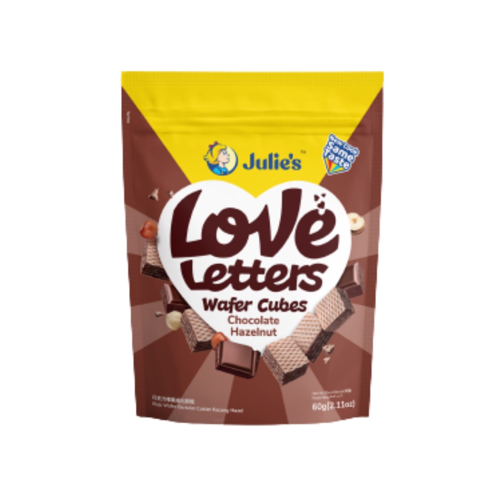 Julie's Love Letter Wafer Cubes Chocolate Hazelnut 60g | Shopee Malaysia