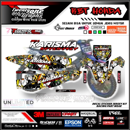 Decal Sticker RBT KARISMA HONDA CARTOON Duck TRAIL MODIF GTX TRABAS ...