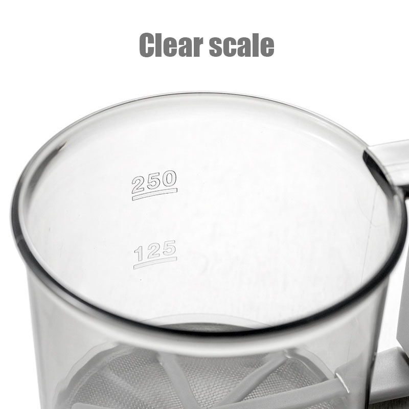 Double-Layer Flour Sieve With Bottom Cover Plastic Semi-Automatic Hand ...