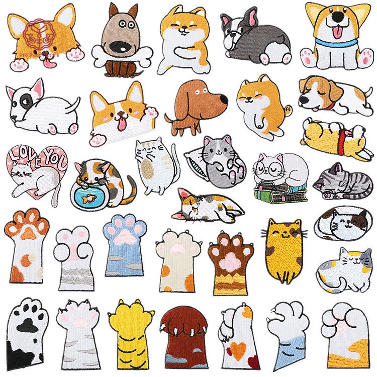 Pro Patch Store Cute Cartoon Cat Paw DIY Embroidery Patches for ...