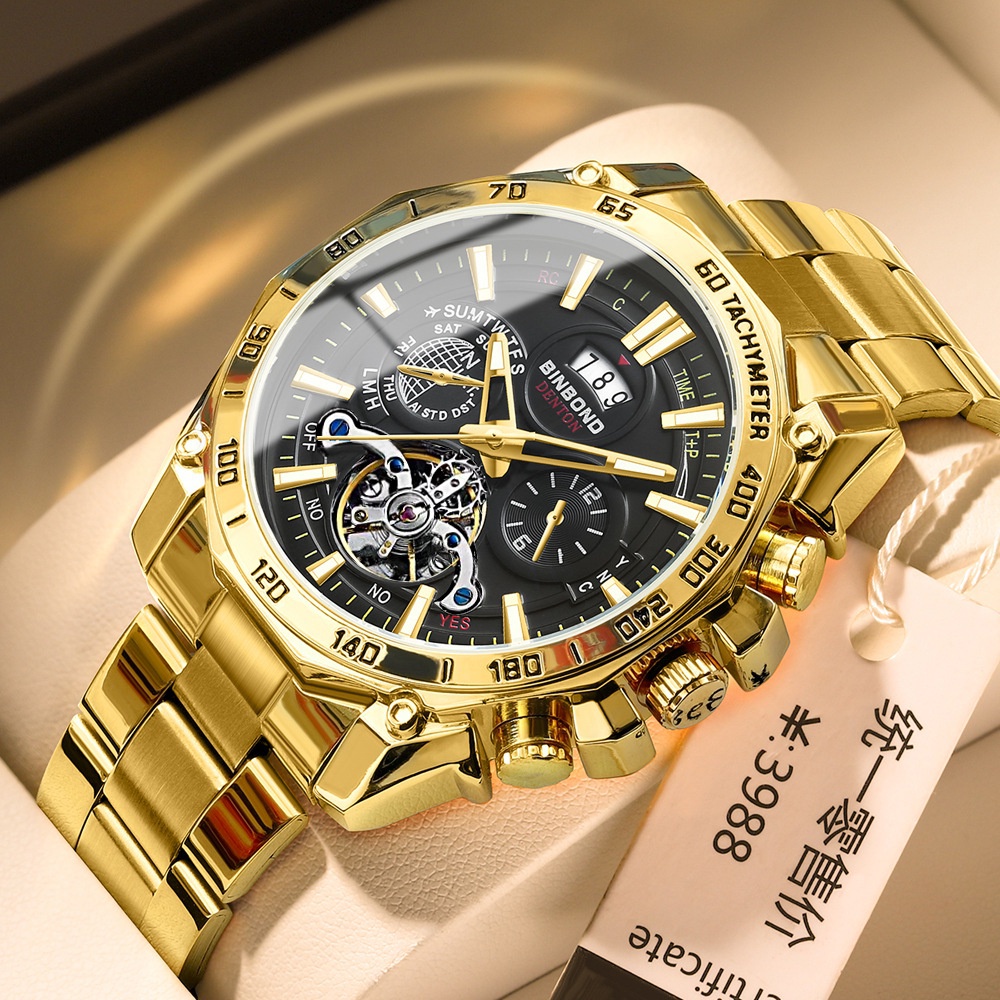 [Gift] [with Box] Original Luxury Gold Black/Gold Watch Fashion ...