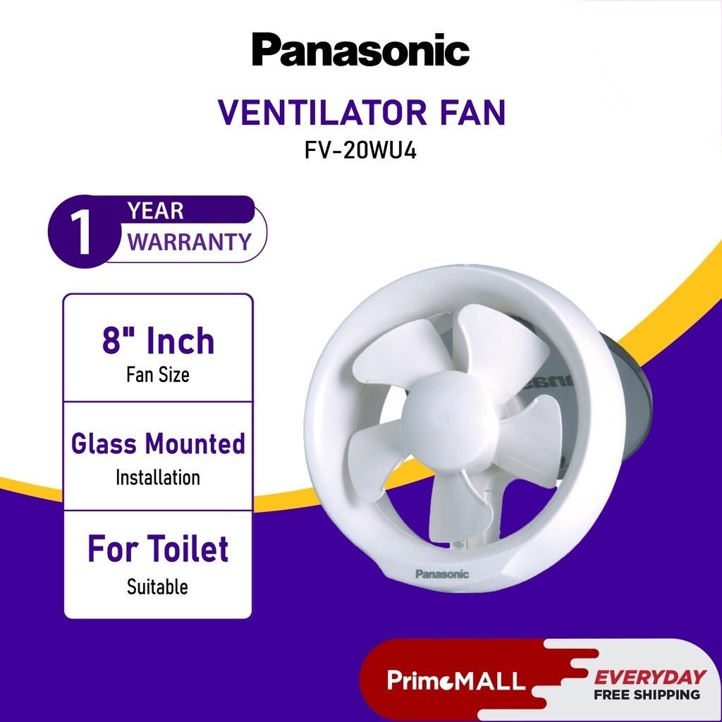 PANASONIC Wall Mount Ventilation Fan FV-20WU4 8 INCH 20CM Bathrooms ...