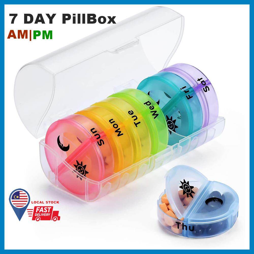 READY STOCK Weekly Pill Box Organizer 7 Day 2 Times a Day am pm ...